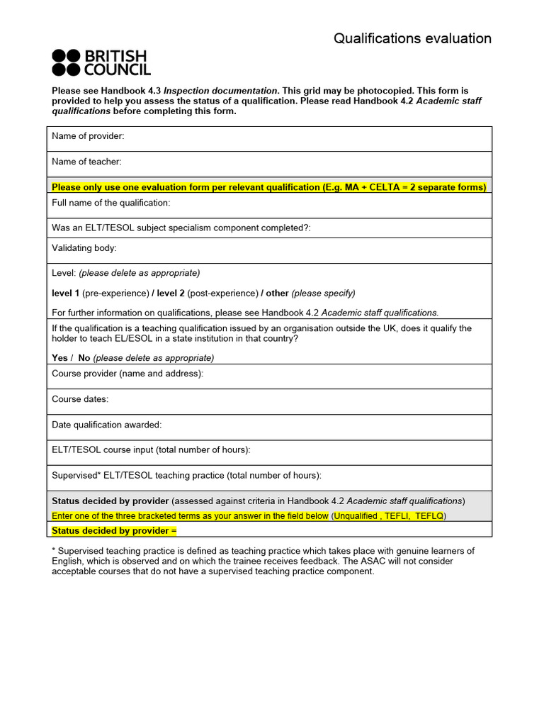 Qualifications Evaluation Form 2020-21 | PDF | Career & Growth