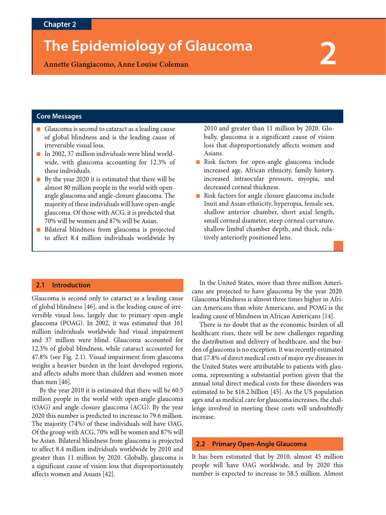 The Epidemiology of Glaucoma | PDF | Glaucoma | Visual Impairment