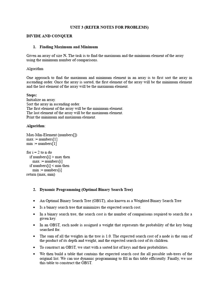 Algorithm-UNIT 3 | PDF