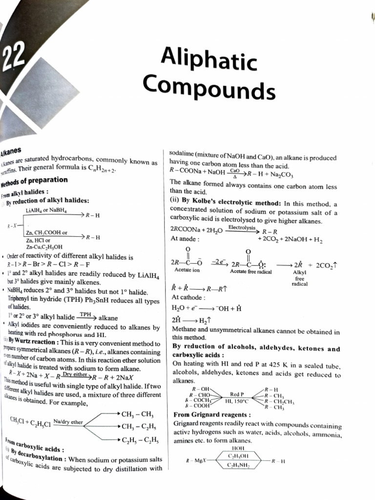 Aliphatic Compounds | PDF | Alkene | Methyl Group
