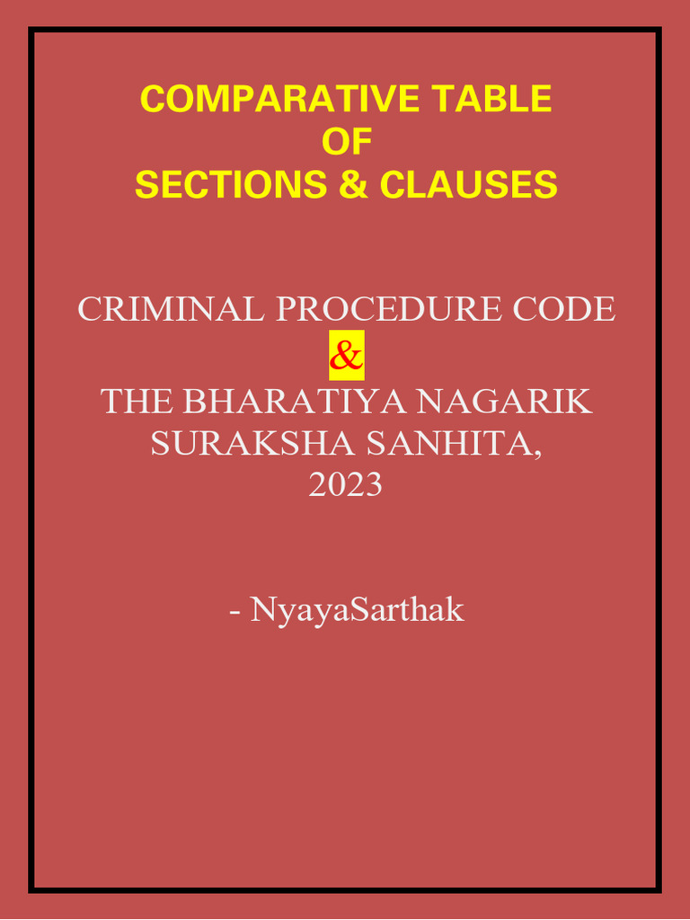 CRPC vs BNSS: Key Comparisons | PDF | Law