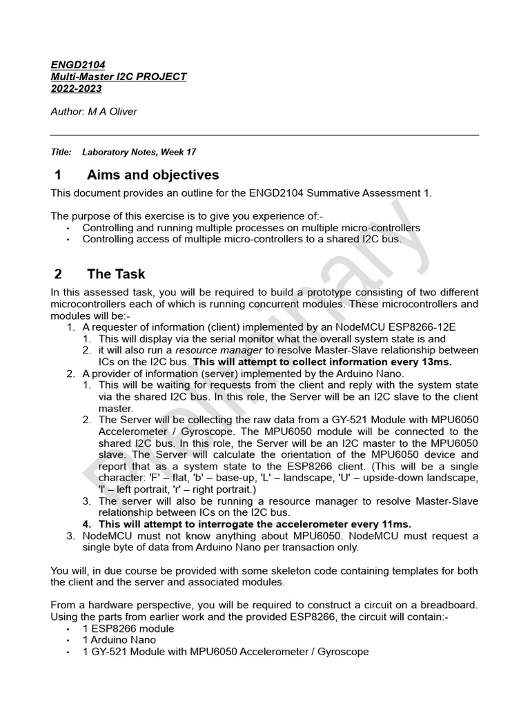Preliminary - Summative Assessment 1 | PDF | Arduino | Microcontroller Preliminary - Summative Assessment 1 | PDF | Arduino | Microcontroller