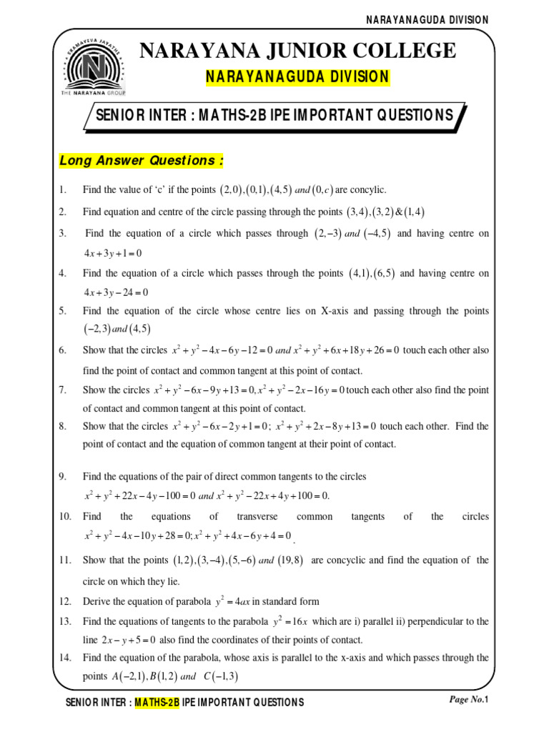Sr Mat 2b Smart Qns Pdf Ellipse Circle