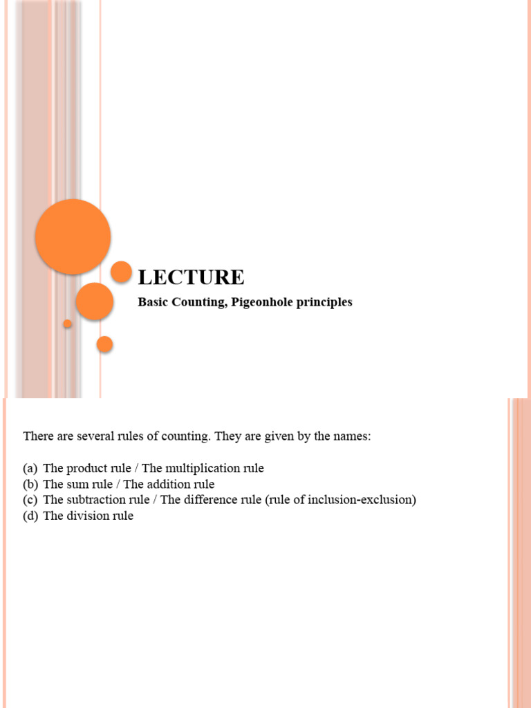 Basic Counting, Pigeon Hole Principles | PDF