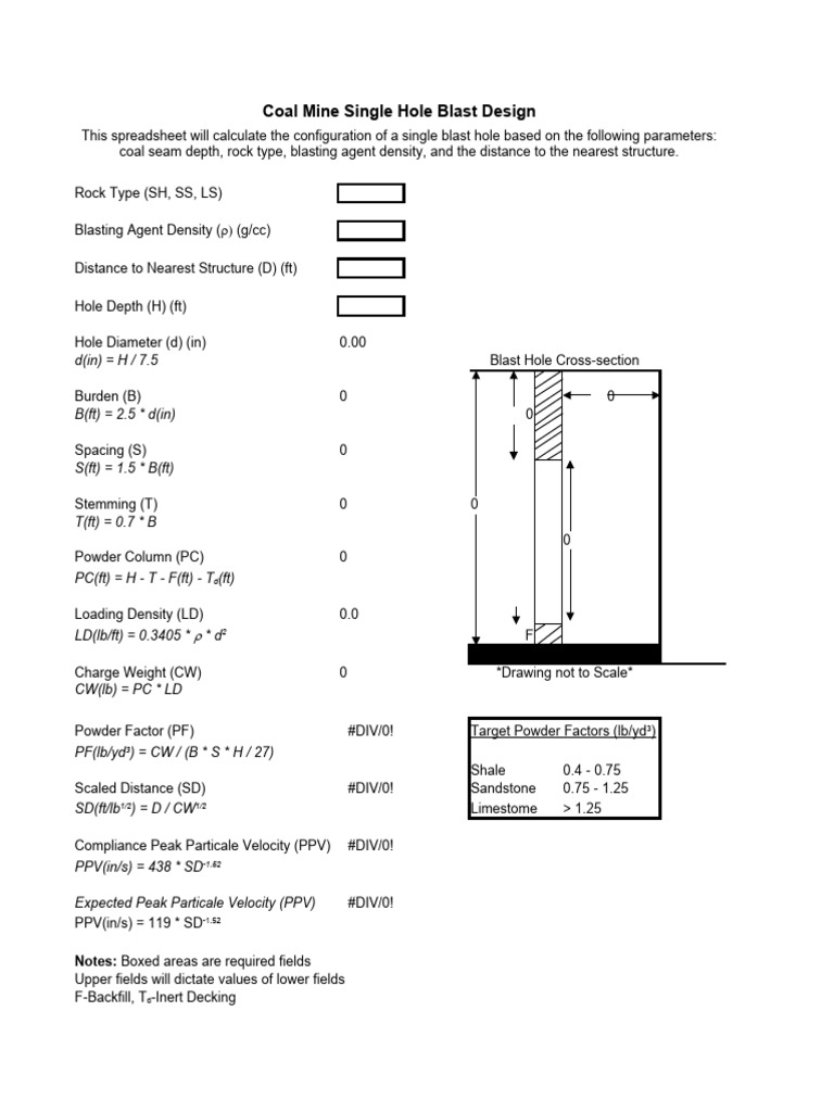 Coal Mine Blast Hole Design Guide | PDF