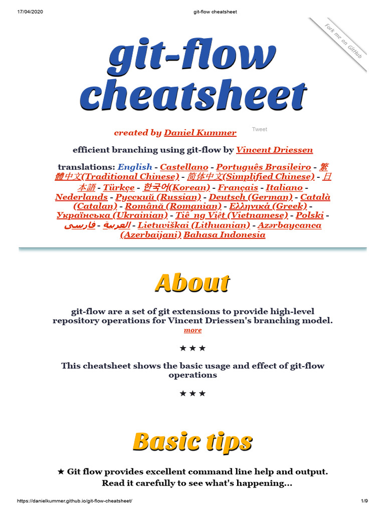 Git-Flow Cheatsheet | PDF | Software Engineering | System Software
