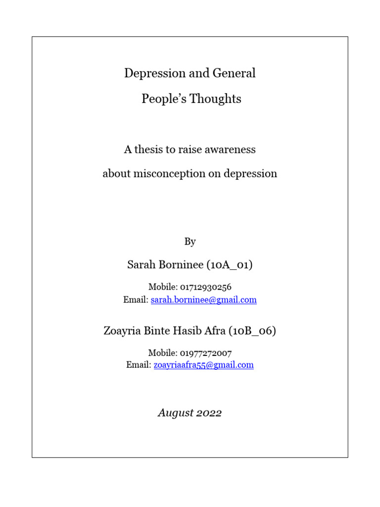 Research Paper Depression 1 | PDF | Major Depressive Disorder | Mental ...