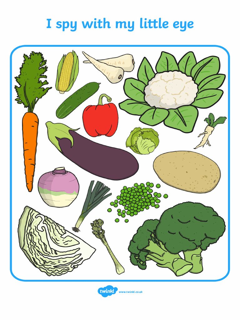 T T 28277 Vegetable Themed I Spy With My Little Eye Activity Sheet | PDF