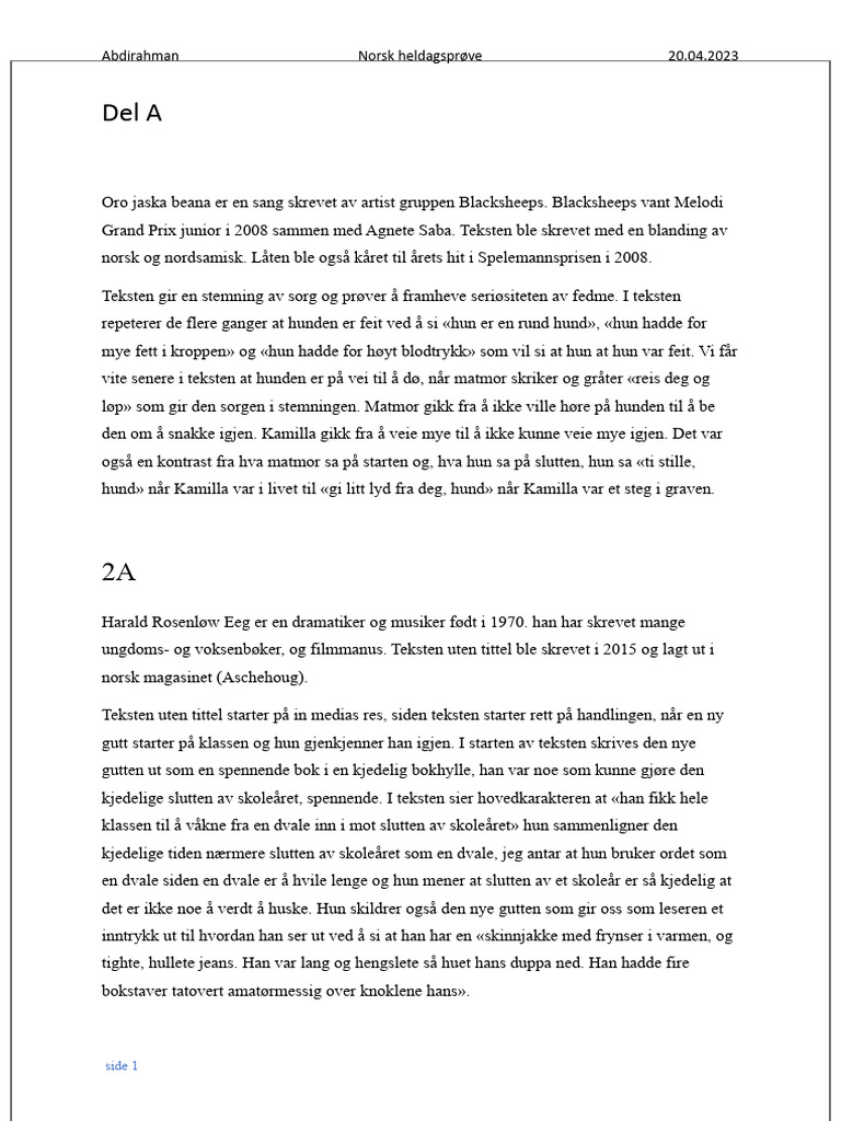 Norsk Heldagsprøve | PDF