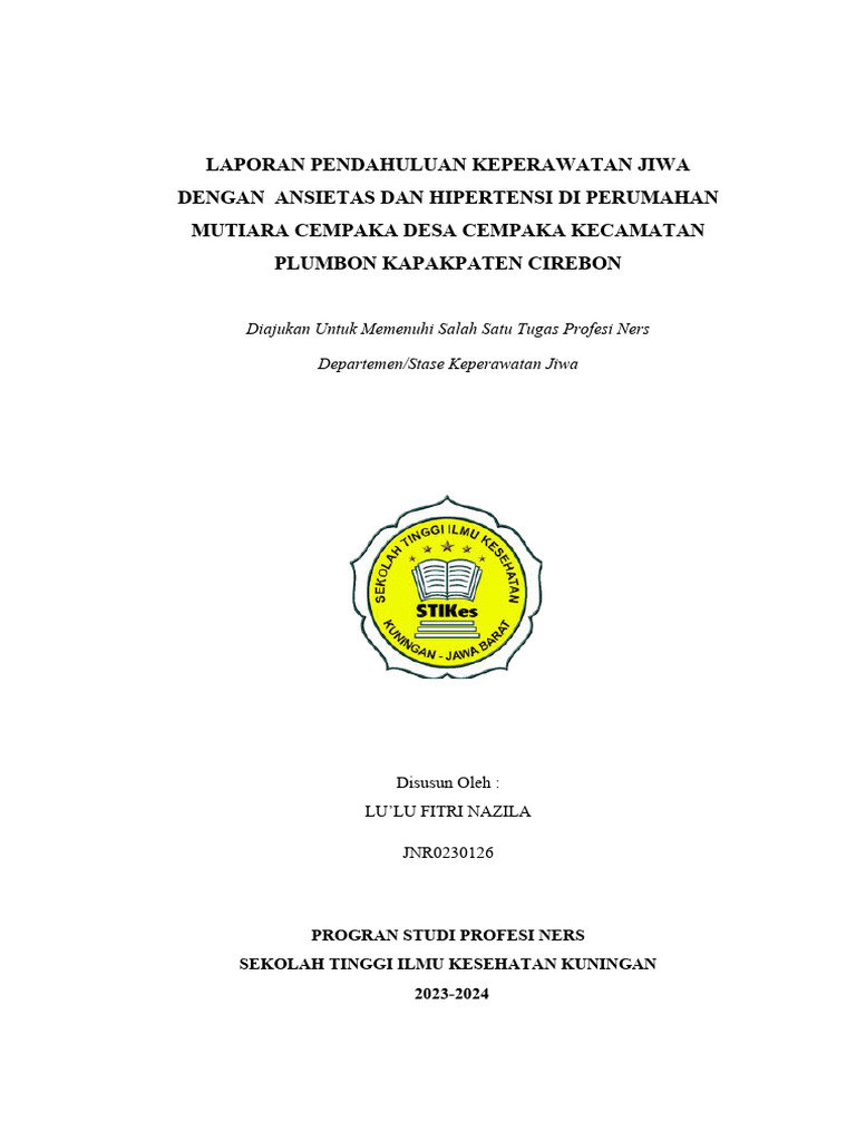 Laporan Keperawatan Jiwa - Lu'lu Fitri Nazila | PDF