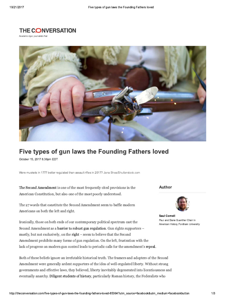 Five Types of Gun Laws The Founding Fathers Loved | PDF | Wellness ...