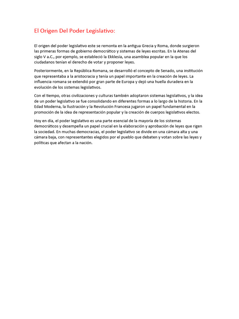 El Origen Del Poder LegislativoEl Origen Del Poder Legislati | PDF