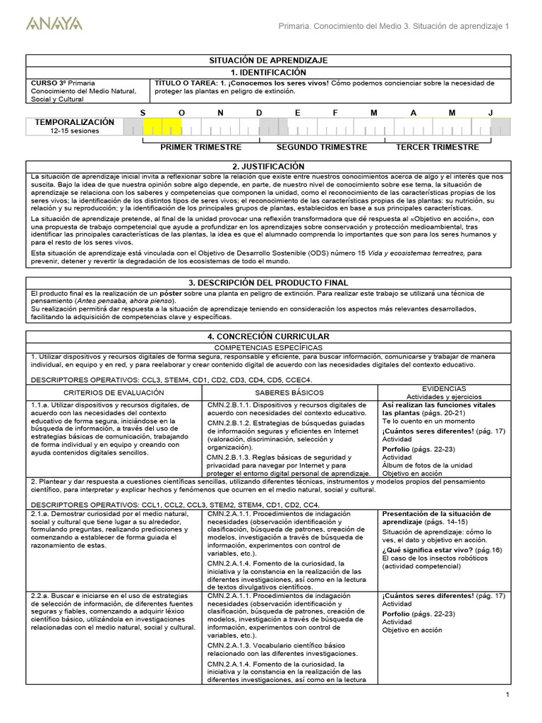 01 CMedio3p and Sa01 | PDF | Aprendizaje | Evaluación