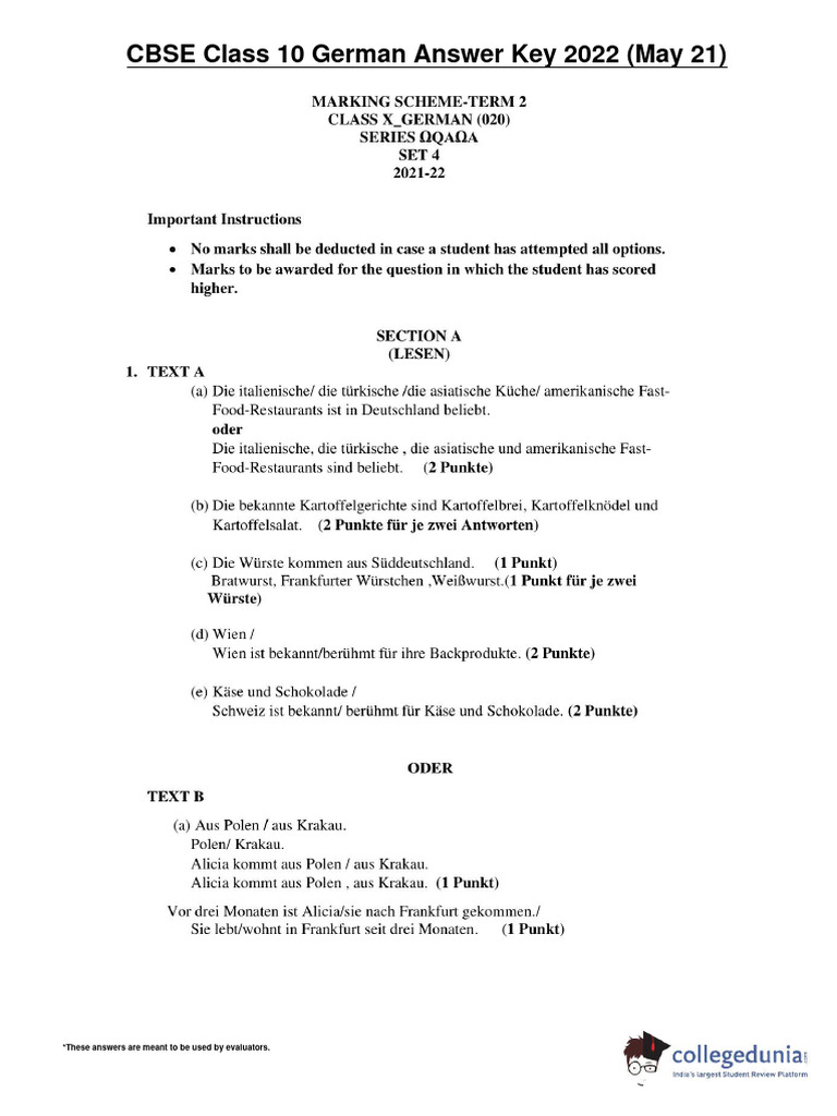 2022 Real Board Paper-Teachers Answer Key | PDF