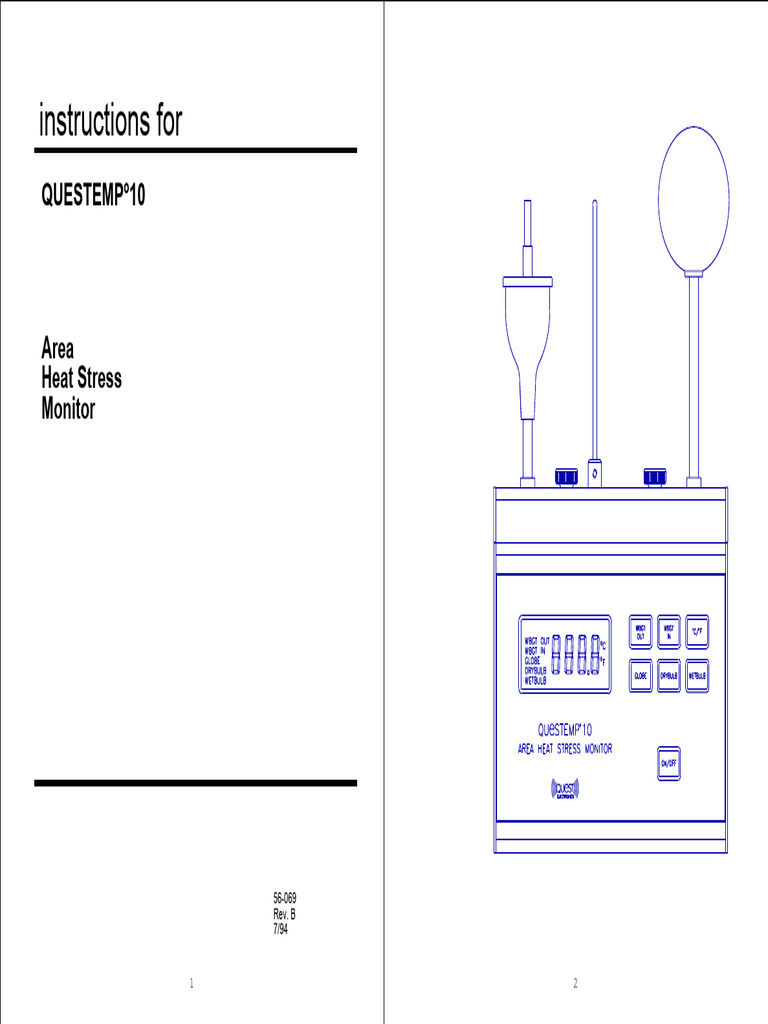 Quest Questemp 10 | PDF | Thermometer | Metrology