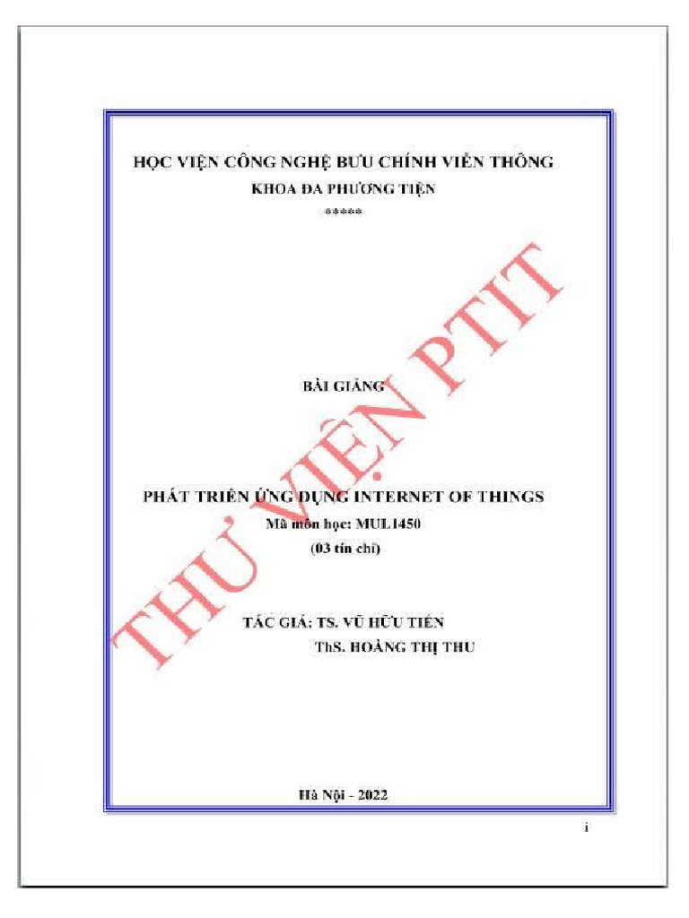 Iot Và NG D NG Ptit | PDF