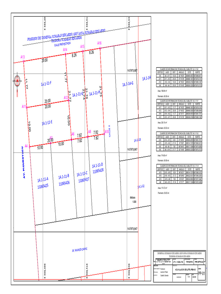 Plano Perimetrico Sublote | PDF | Cartografía | Tecnología geográfica