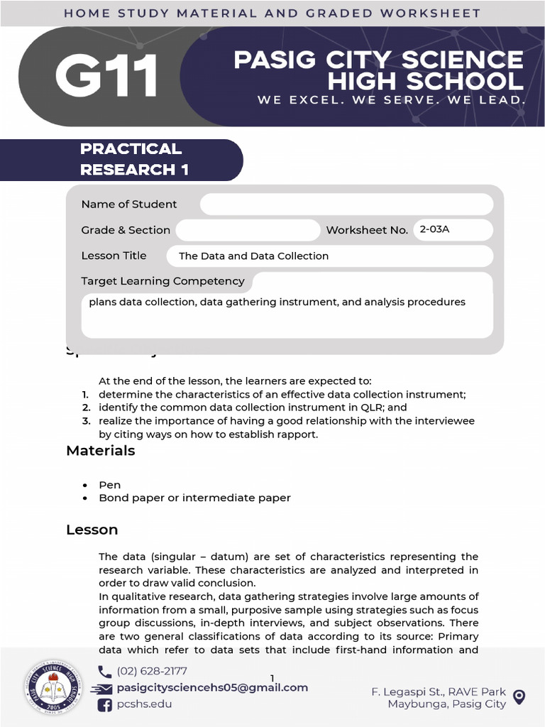 Practical Research (G11 STEM) (Qualitative) | Download Free PDF | Focus Group | Data
