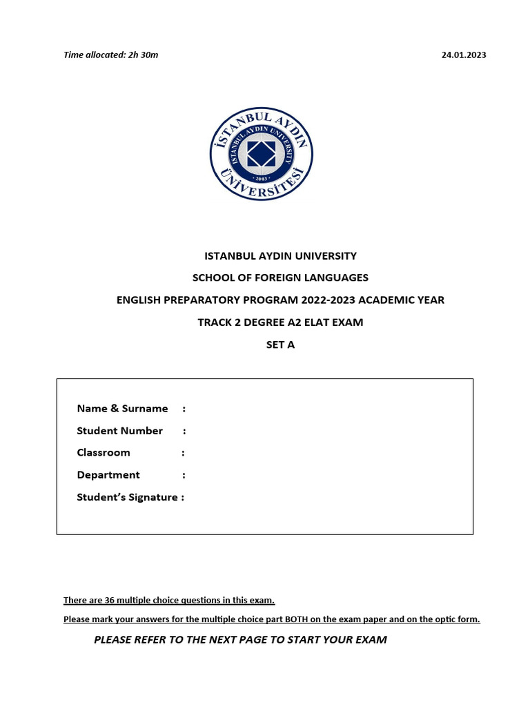 DA2 Track 2 ELAT Set A | PDF | Memory