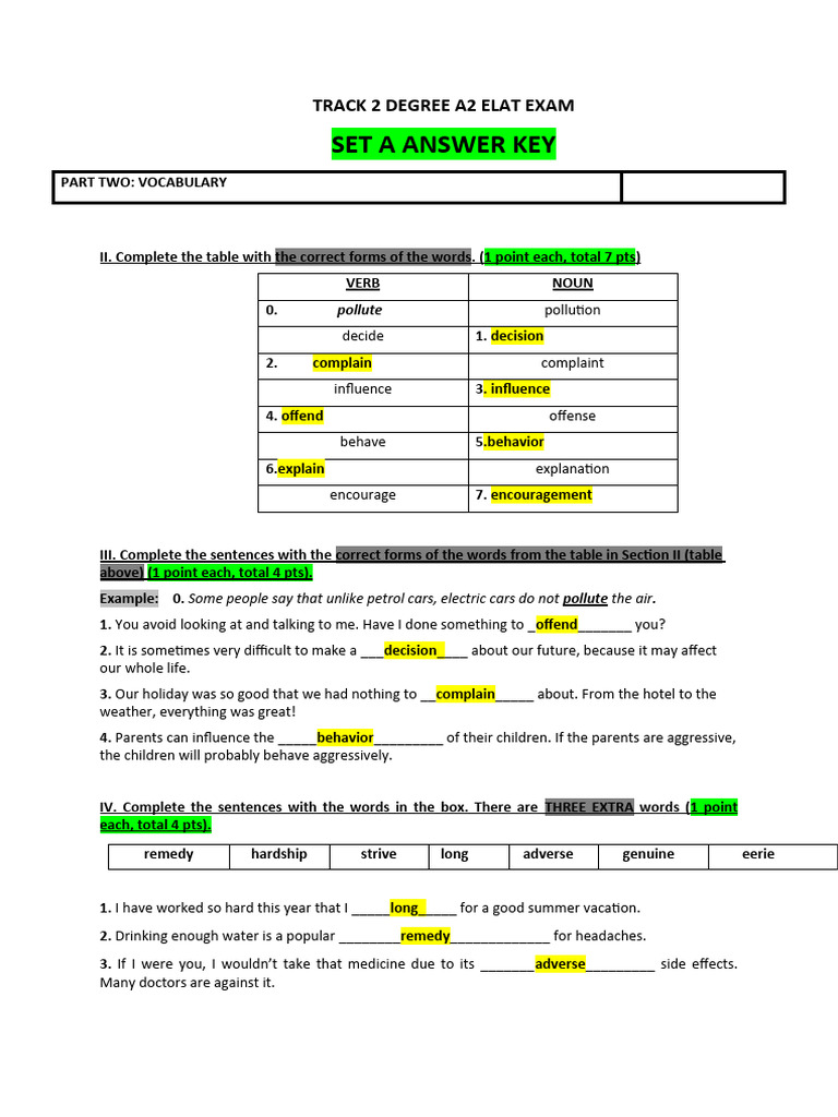 DA2 Track 2 ELAT Set A AK | PDF | Grammar | Linguistic Morphology