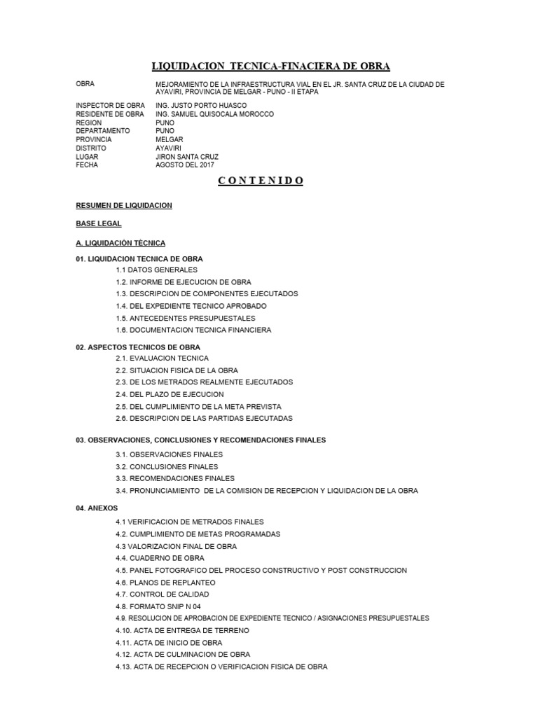 Indice Liq Tecnica | PDF