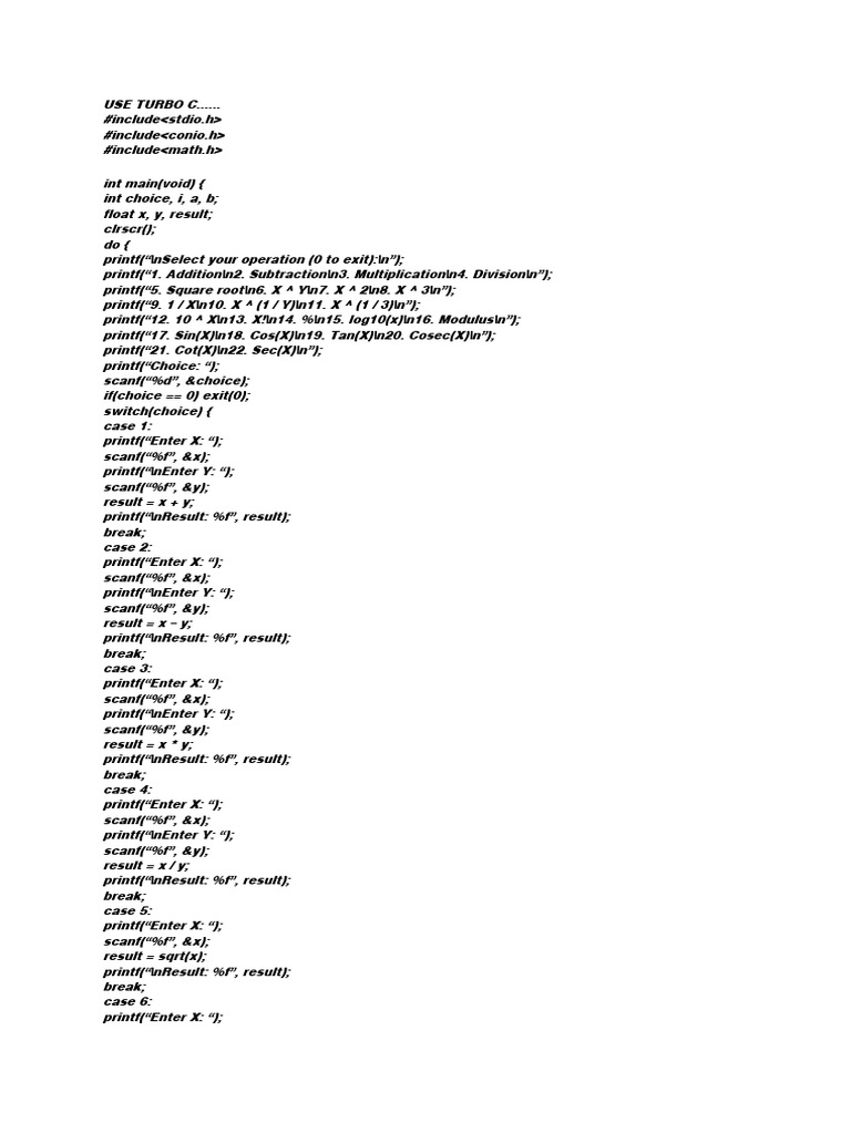 Use Turbo C ... | PDF