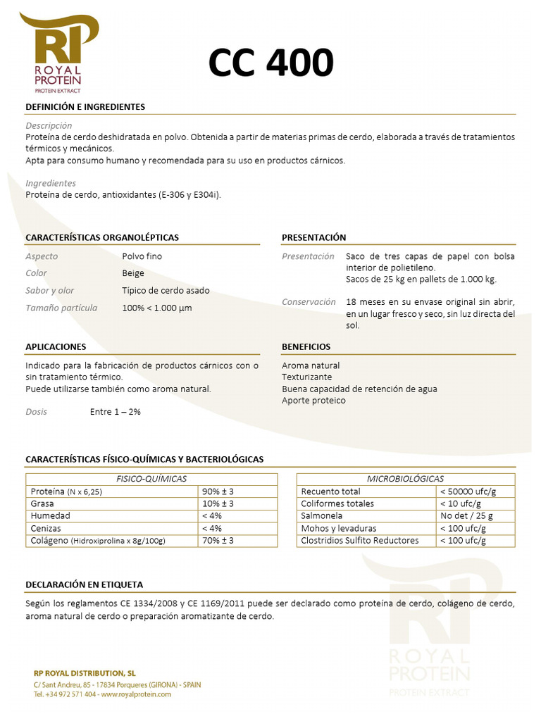 FT CC400 V.10 Esp | PDF | Comida y bebida | Alimentos