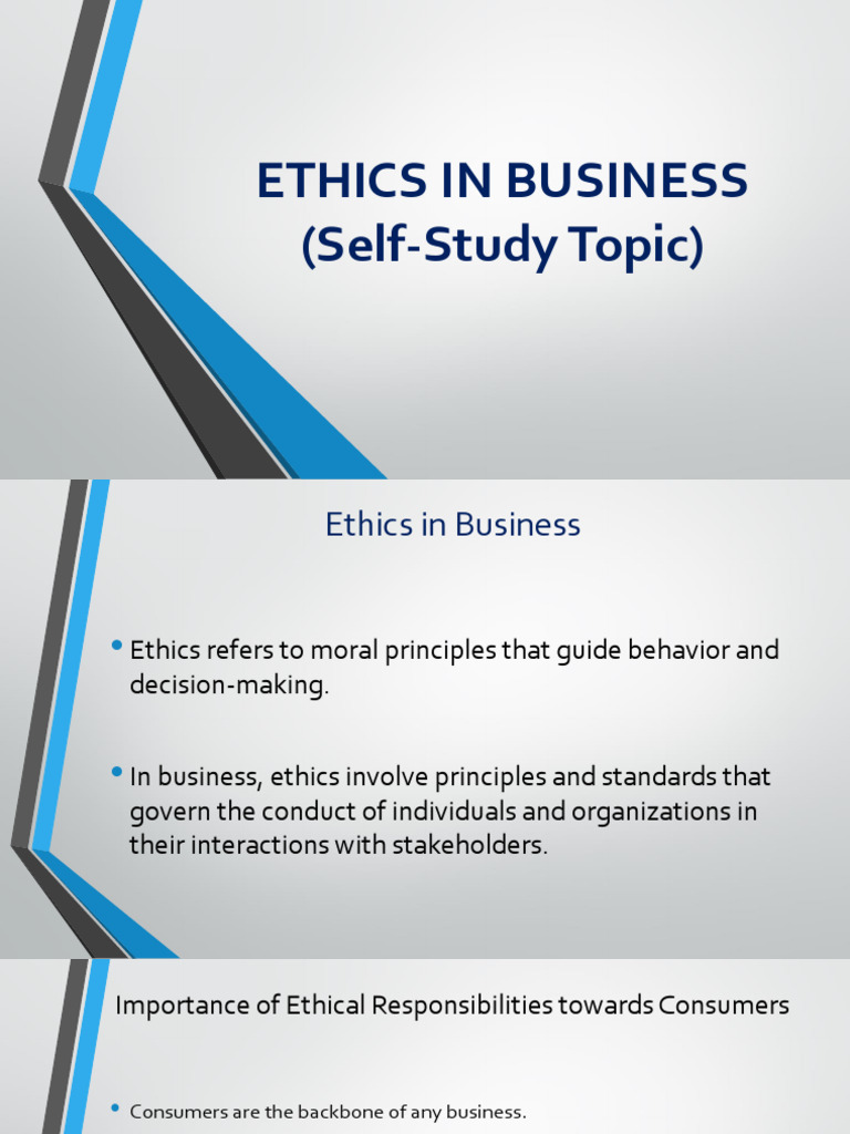 Ethics in Business | PDF | Corporate Social Responsibility | Fair Trade