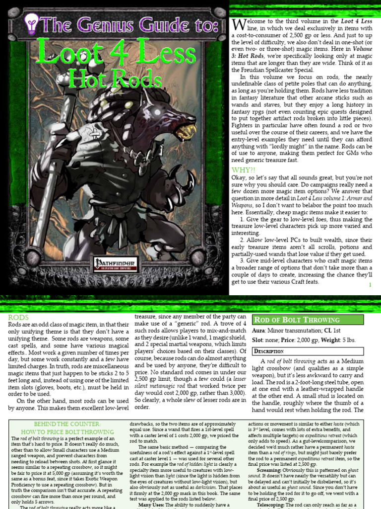 Loot 4 Less - Hot Rods | PDF | D20 System