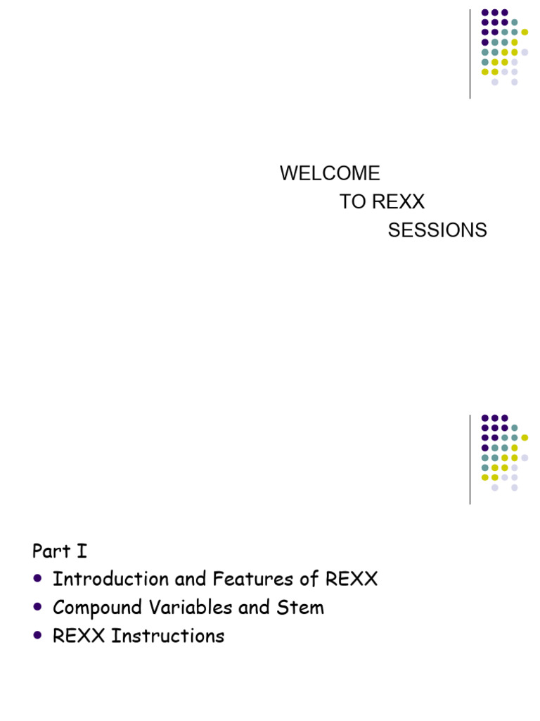 Rexx PPT Niit | PDF