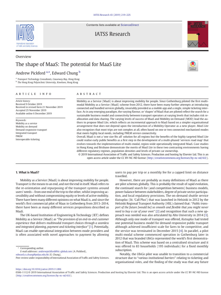 Shape of MaaS | PDF | Public Transport | Transport