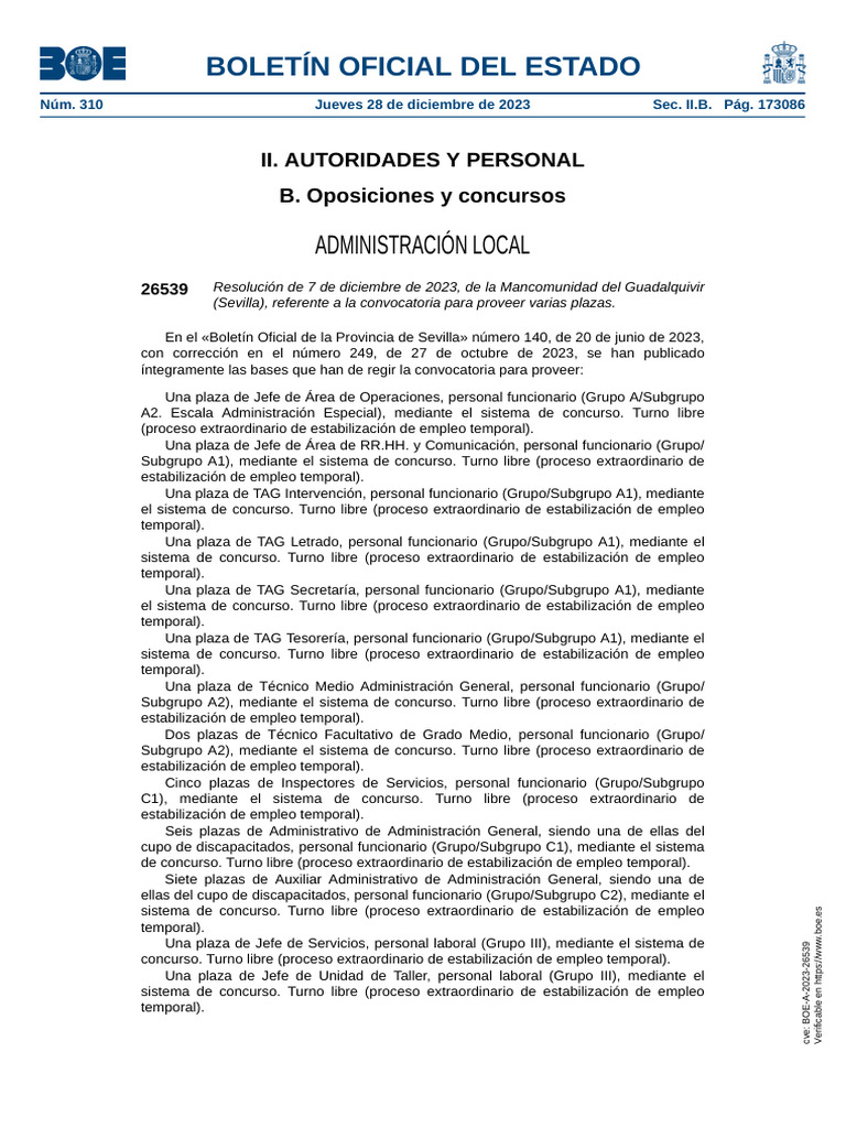 Boe A 2023 26539 | PDF | Gobierno