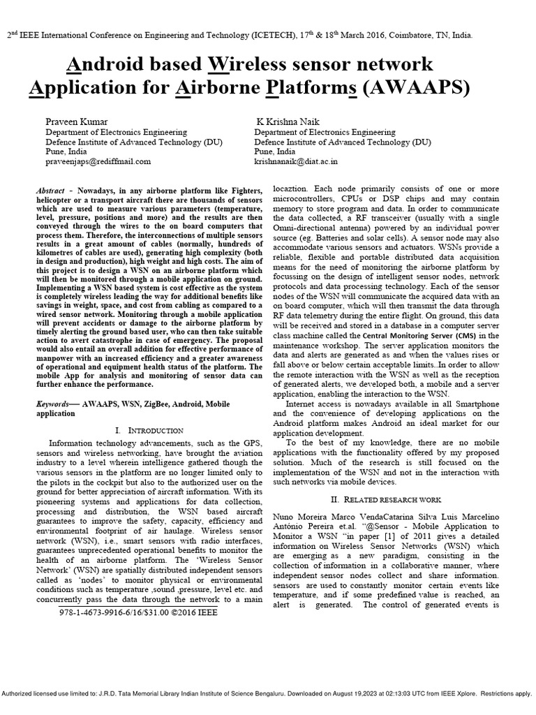 Android Based Wireless Sensor Network Application For Airborne 3095