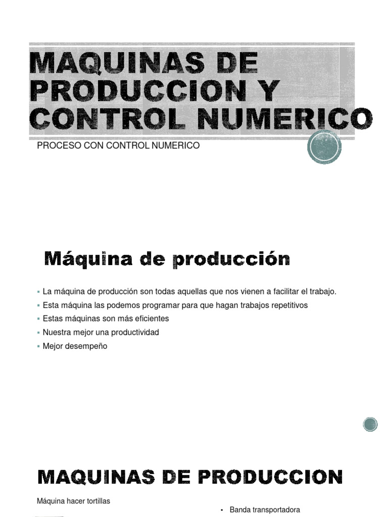 Maquinas de Produccion y Control Numerico | PDF | Control numerico | Herramienta de máquina