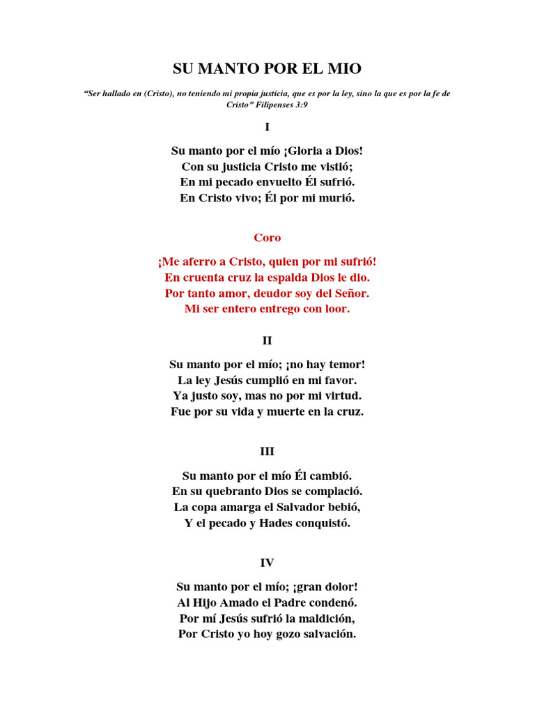 Su Manto Por El Mio | PDF | Cristo (título) | Teología