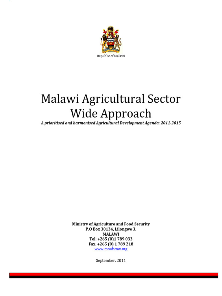 Malawi Agricultural Sector Wide Approach | Download Free PDF | Food ...