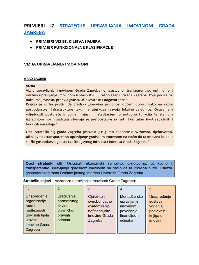 Prilog 6 Primjeri Vizije OC PC Projekata Mjera | PDF