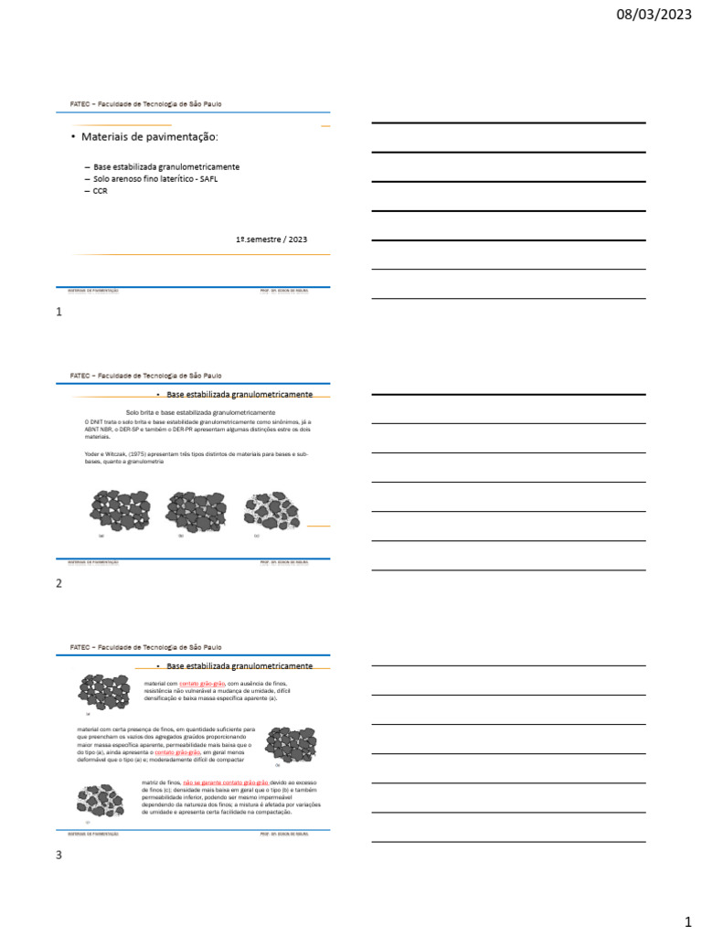 Materiais de Pavimentação:: - Base Estabilizada Granulometricamente ...