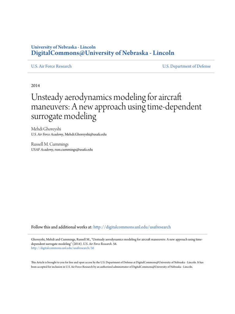 Unsteady Aerodynamics Modeling For Aircraft Maneuvers - A New Appr | PDF