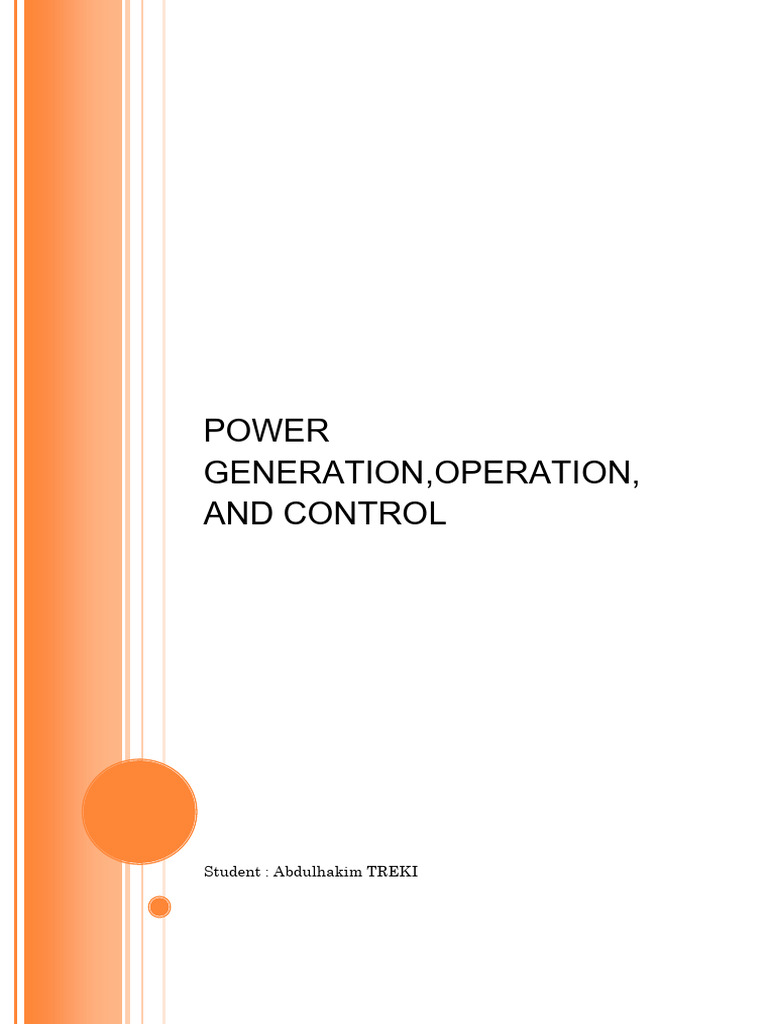 Power System Control & Operation | PDF | Electric Power Distribution ...