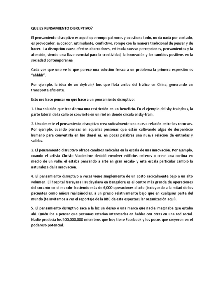 Pensamiento Disruptivo | PDF