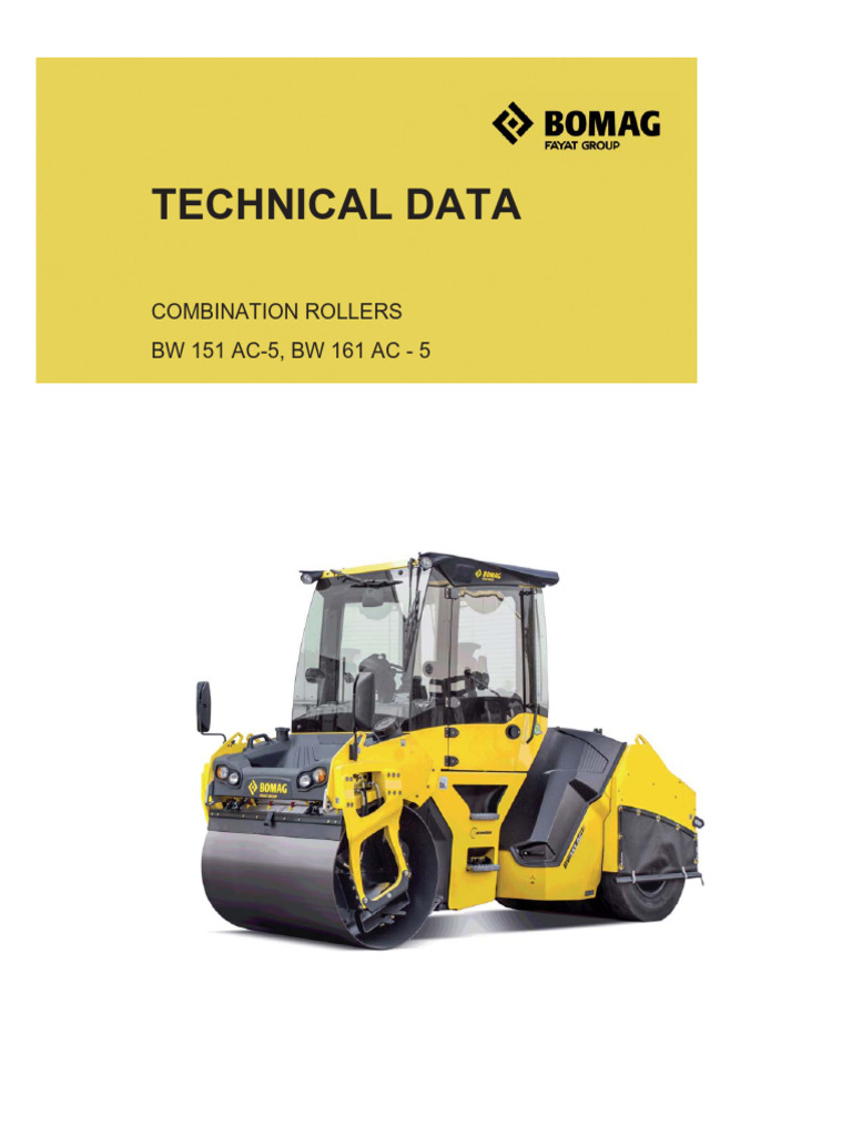 BOMAG BW 151 & 161 AC-5 Specs | PDF | Truck | Brake