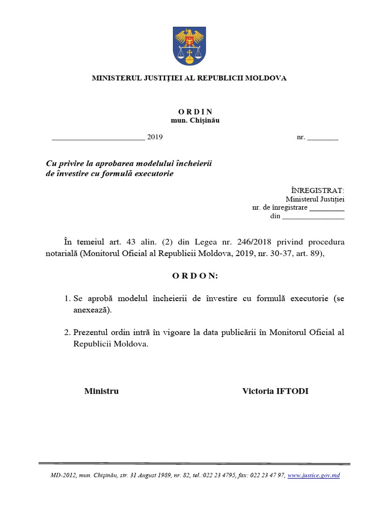 Model Incheiere de Investire Cu Formula Executorie 2 | PDF