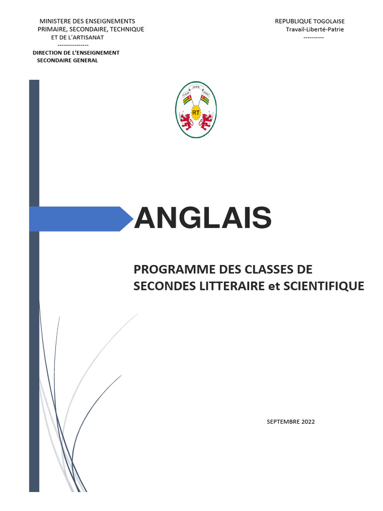 Programme d'Anglais pour Classes de Seconde | PDF | Enseignement ...