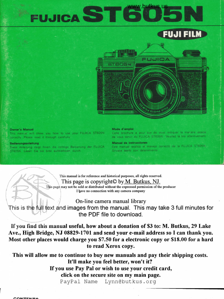 Fujica St605n Lang | PDF