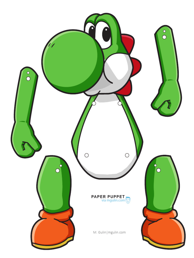 Yoshi Paper Puppet Template Guide | PDF