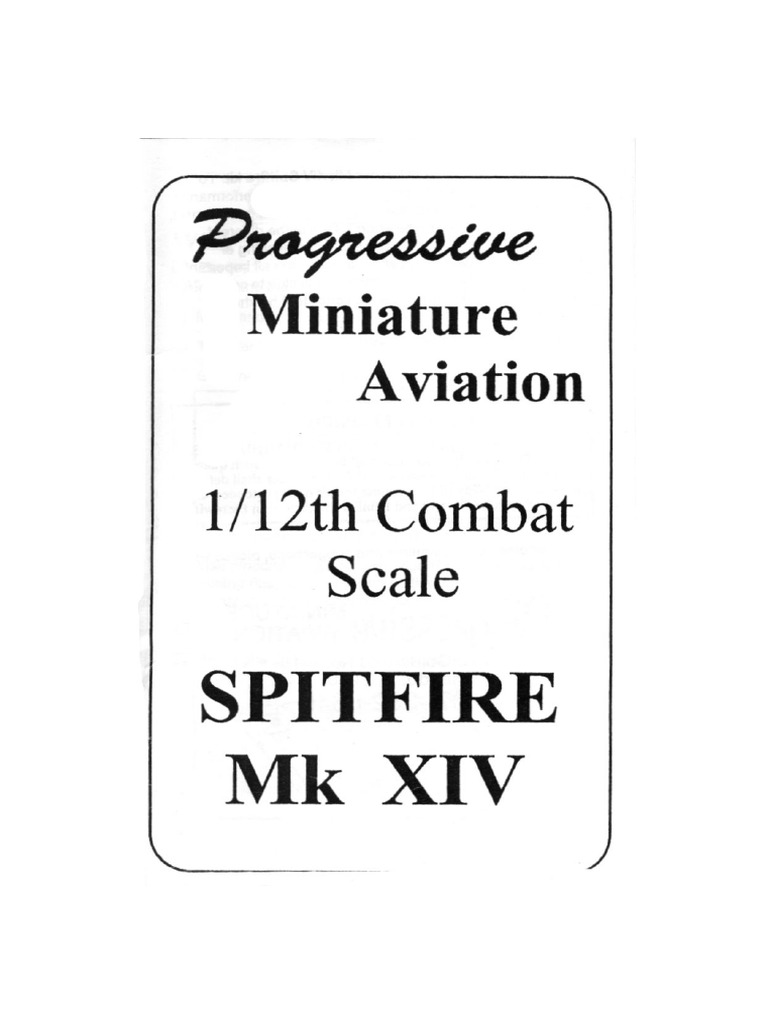 Spitfire XIV Progressive Oz7115 Instructions | PDF