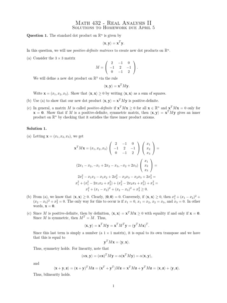 HW Apr 5 Sols | PDF | Norm (Mathematics) | Linear Algebra