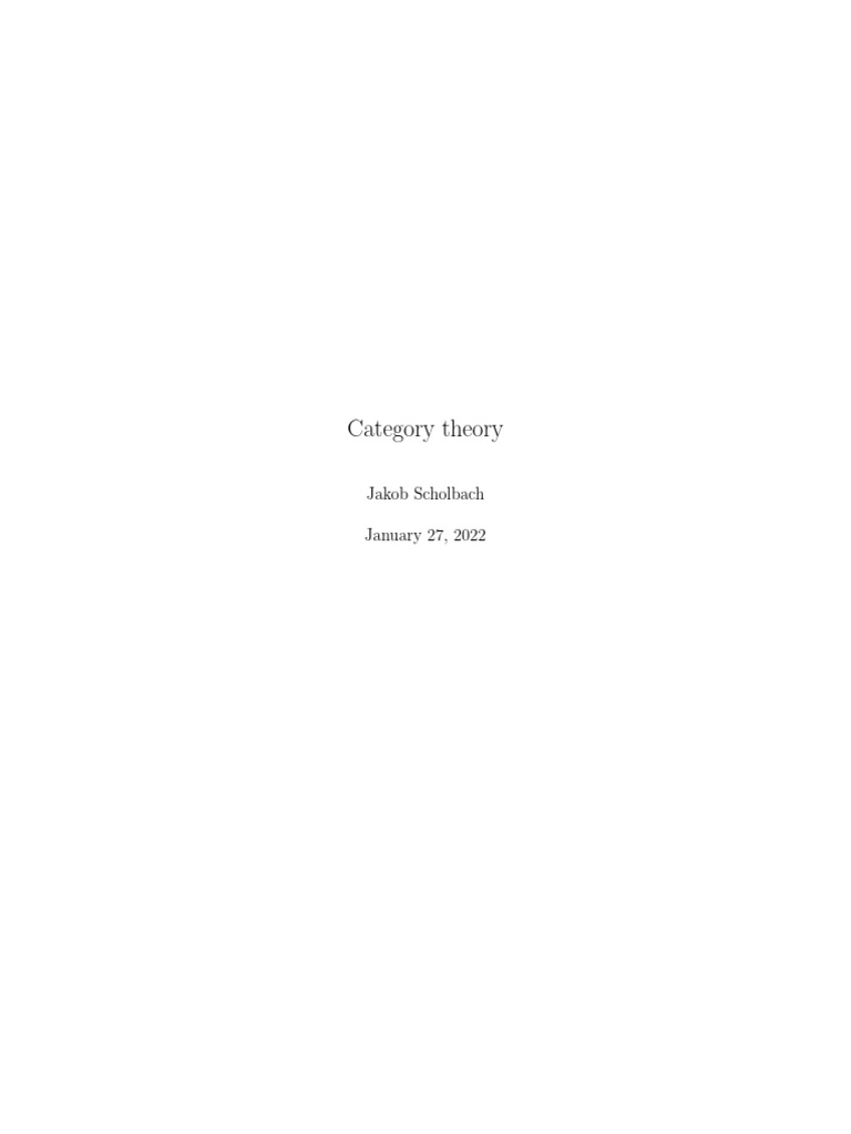 Categories | PDF | Category Theory | Mathematical Structures