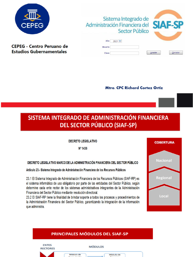 Certificación Presupuestal MEF SIAF Web | PDF